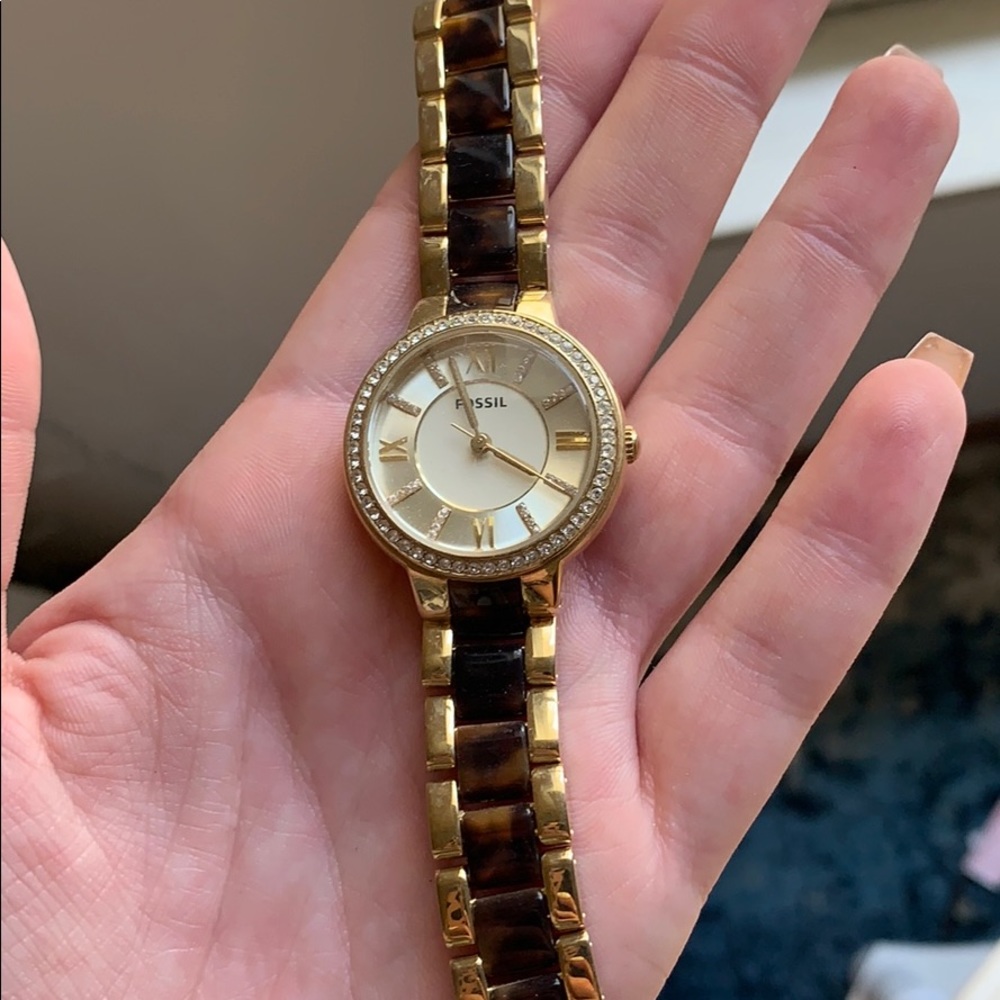 Tortoise Gold Fossil Watch - Gem